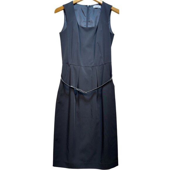 Calvin Klein | Dresses | Calvin Klein Womens Belted Shift Dress Knee ...